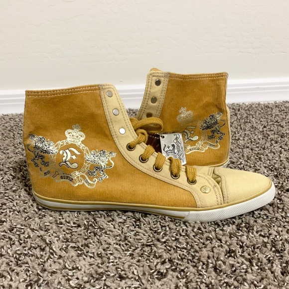 elvis | Shoes | New Y2k Elvis Gold Corduroy Sneakers | Poshmark